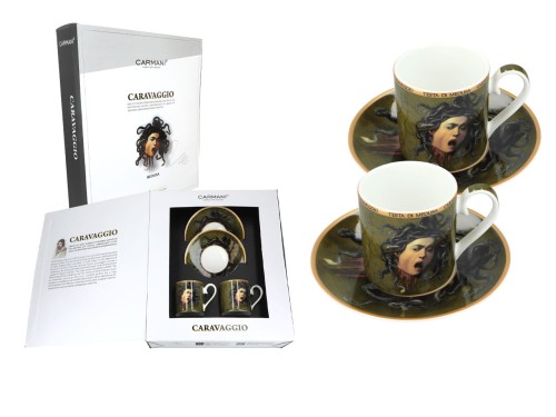 Kpl. 2 filiżanek espresso - M. M de Caravaggio, Głowa Meduzy (CARMANI ...